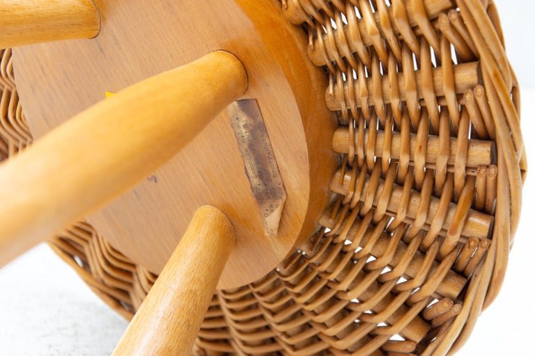 Mid Century Rattan Stool by Jan Kalous for Úluv, 1960´s, Czechoslovakia ...