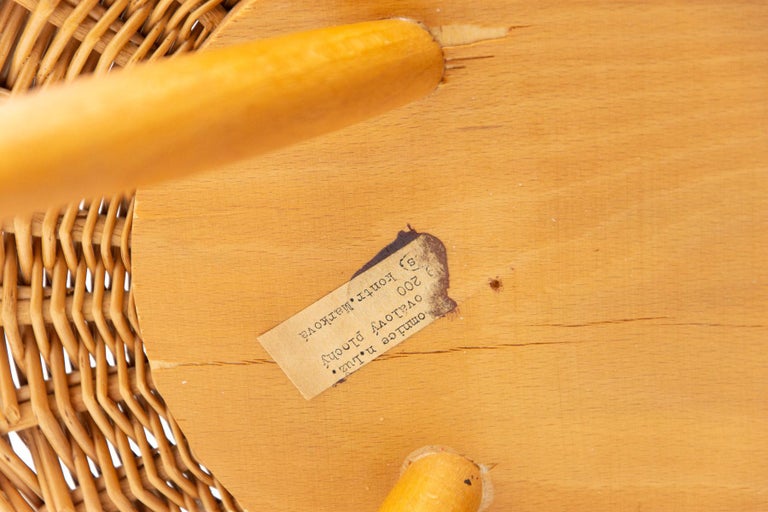 Mid century rattan stool by Jan Kalous for ÚLUV, 1960´s, Czechoslovakia ...