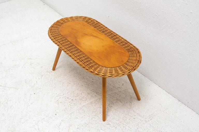Mid century rattan stool by Jan Kalous for ÚLUV, 1960´s, Czechoslovakia ...
