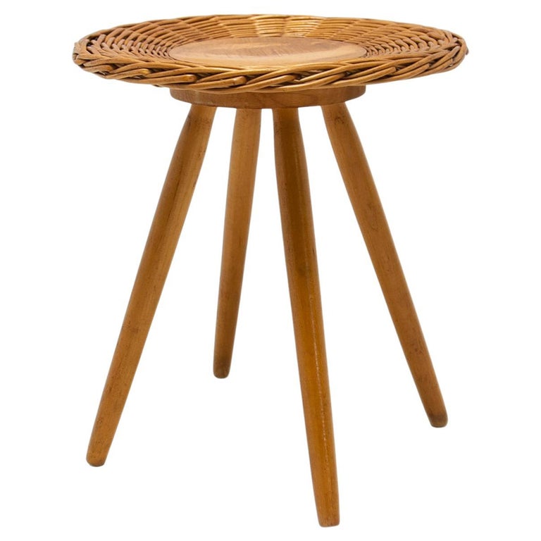 Mid-Century Rattan Stool by Jan Kalous for Úluv, 1960's, Czechoslovakia ...