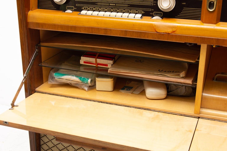 Mid century Record player and radio TESLA, Czechoslovakia, 1950´s For ...