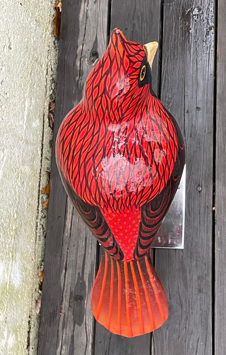 Mid Century Red Cardinal Bird Sculpture by Mexican Artist Sergio ...