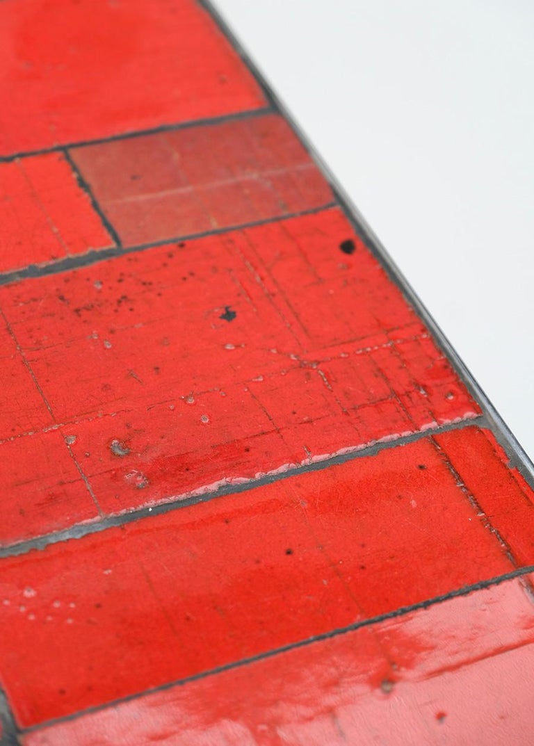 mid-century red ceramic Coffee Table by Amphora, Belgium 1960 For Sale ...