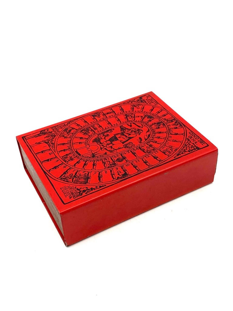 Midcentury Red Cigars Box "Game of the Goose", Italy, circa 1950 For ...