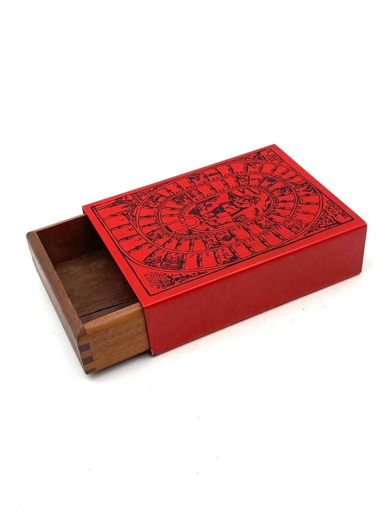 Midcentury Red Cigars Box "Game of the Goose", Italy, circa 1950 For ...