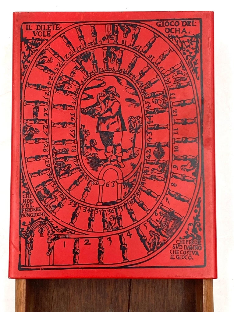 Midcentury Red Cigars Box "Game of the Goose", Italy, circa 1950 For ...