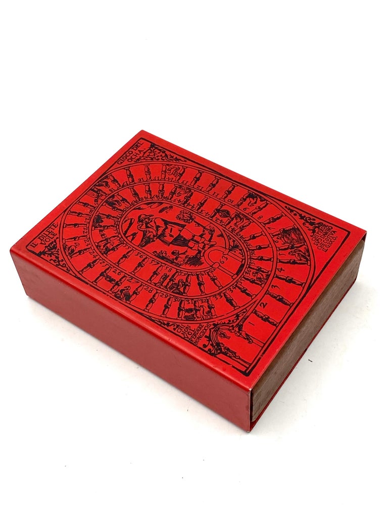 Midcentury Red Cigars Box "Game of the Goose", Italy, circa 1950 For ...