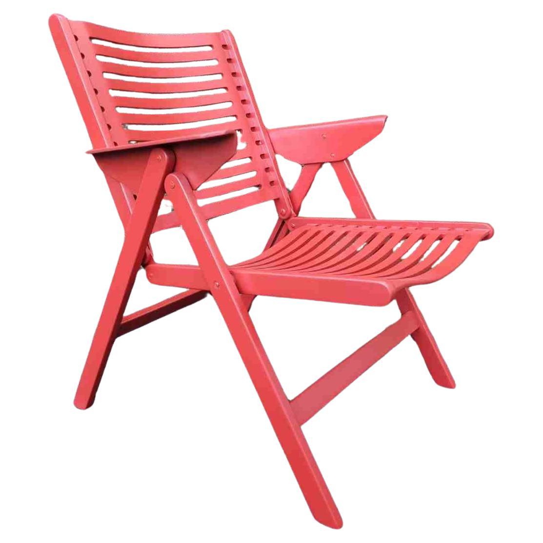 Mid Century Red Folding Lounge Armchair, Model Rex, Design by Niko ...