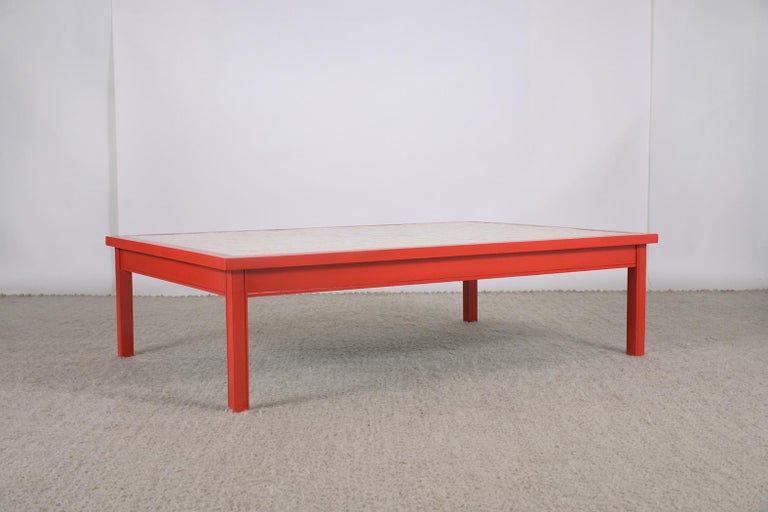 Red Mid-Century Modern Coffee Table For Sale at 1stDibs