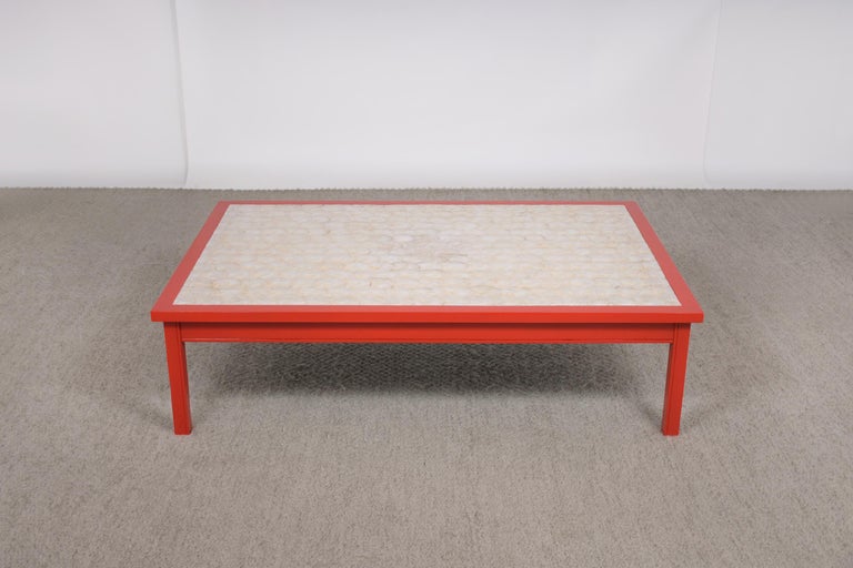 Red Mid-Century Modern Coffee Table For Sale at 1stDibs