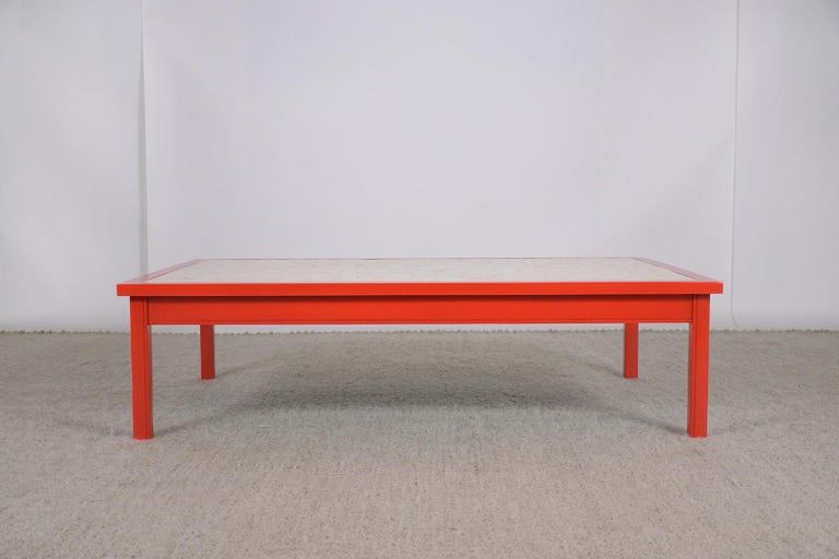 Red Mid-Century Modern Coffee Table For Sale at 1stDibs