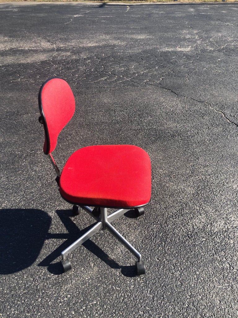 Mid Century Red Task Chair by LaBofa For Sale at 1stDibs