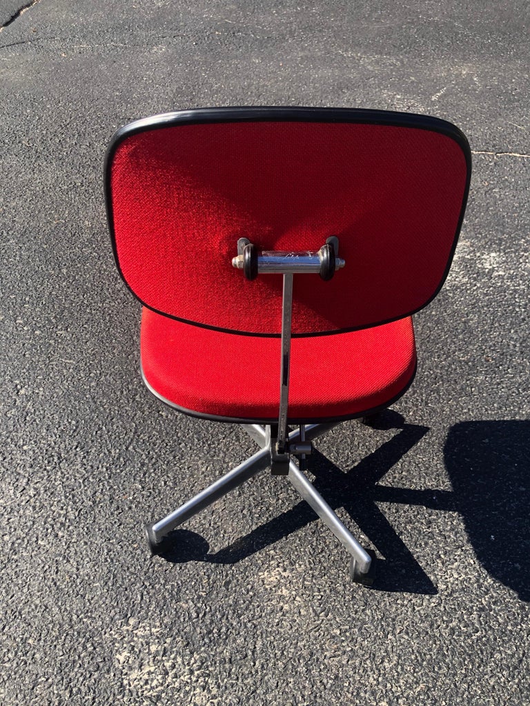 Mid Century Red Task Chair by LaBofa For Sale at 1stDibs