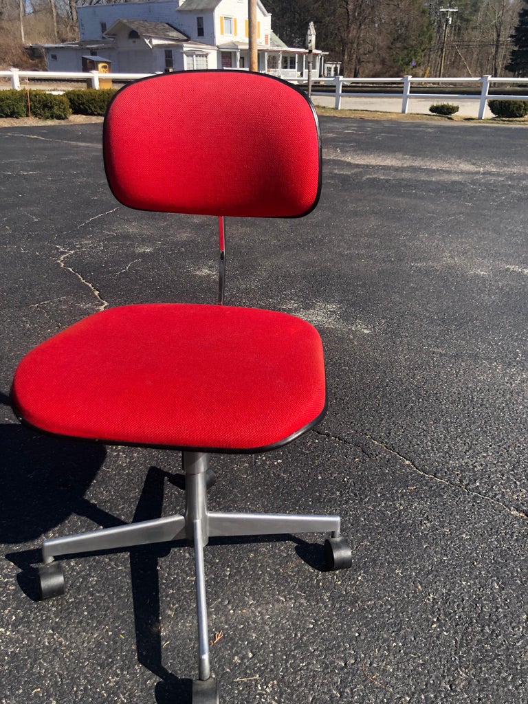 Mid Century Red Task Chair by LaBofa For Sale at 1stDibs