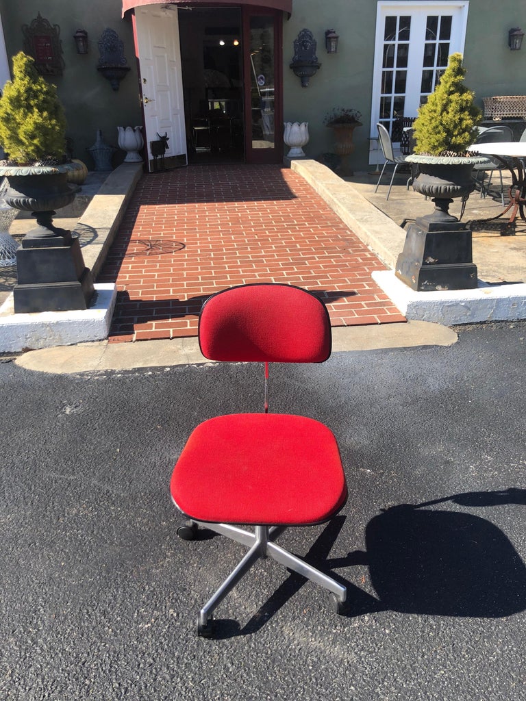 Mid Century Red Task Chair by LaBofa For Sale at 1stDibs