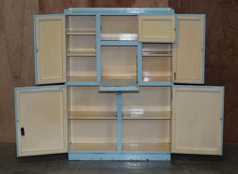 Mid Century Retro circa 1950's Duck Egg Blue Kitchen Larder Cupboard or ...