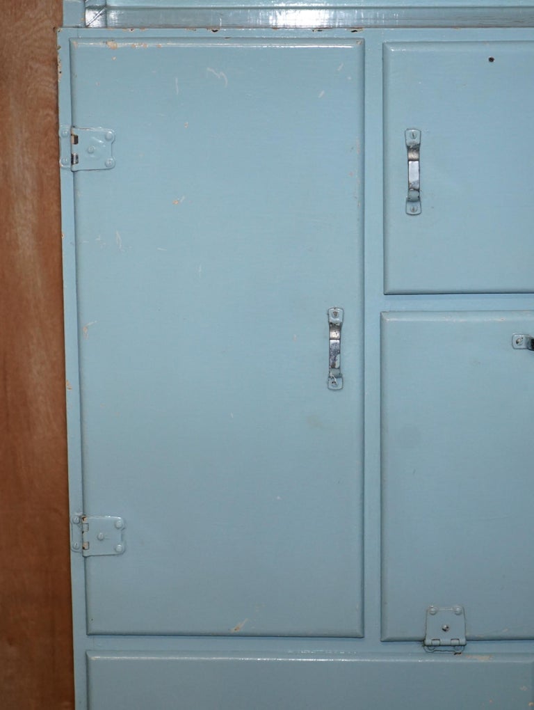 Mid Century Retro circa 1950's Duck Egg Blue Kitchen Larder Cupboard or ...
