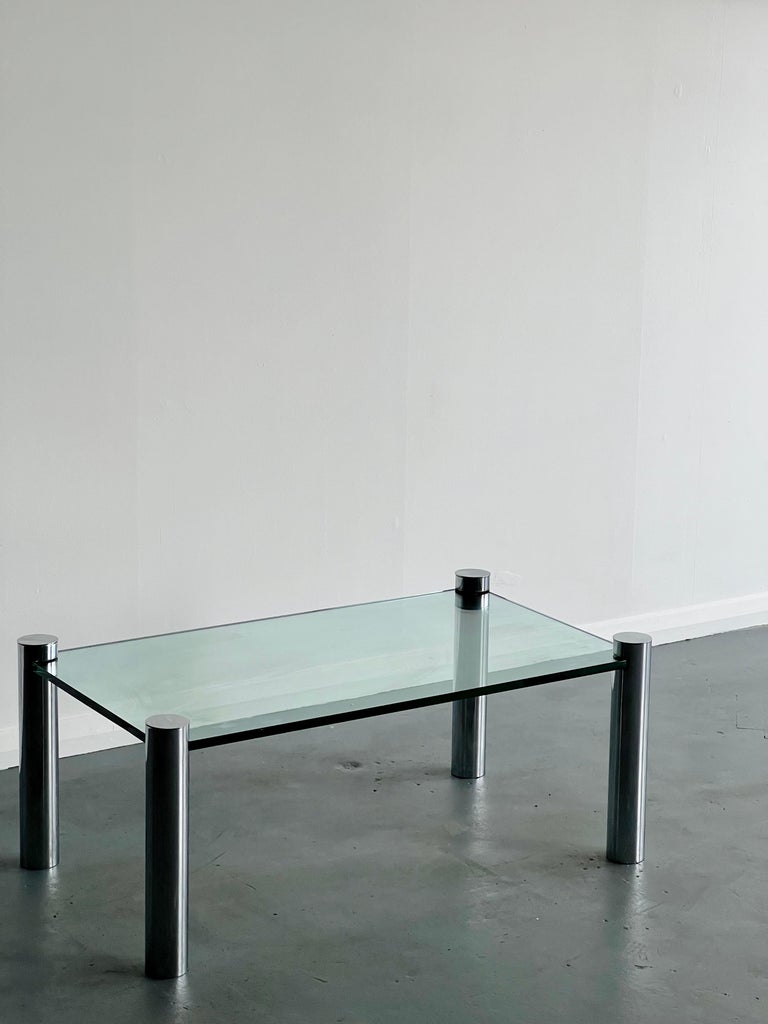 Mid Century Retro Pace Style Chrome And Glass Coffee Table For Sale at ...