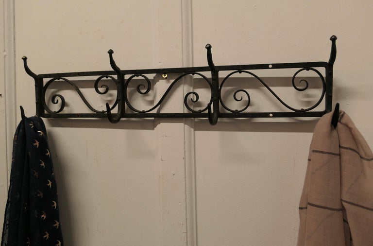 Midcentury Retro Wrought Iron Hat and Coat Rack For Sale at 1stDibs