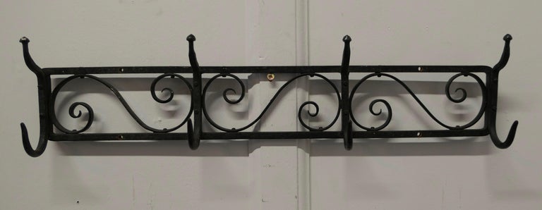 Midcentury Retro Wrought Iron Hat and Coat Rack For Sale at 1stDibs