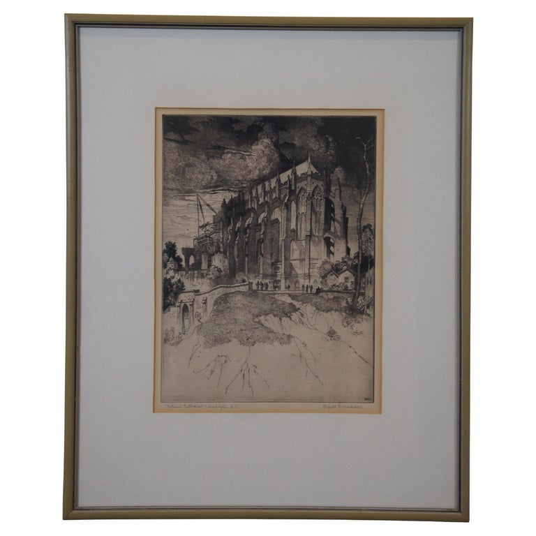 Midcentury Reynold Weidenaar National Cathedral Washington DC Etching ...