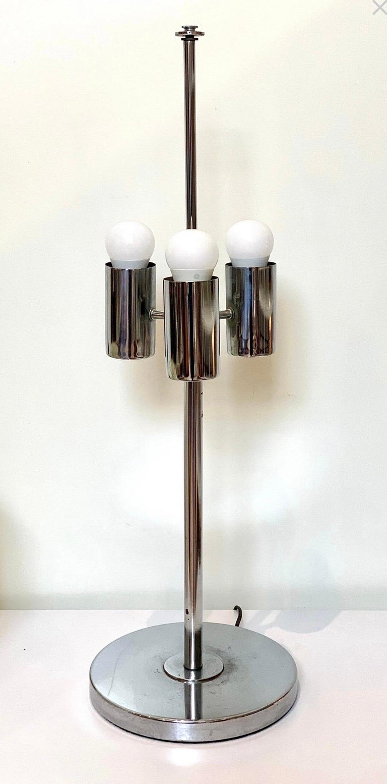 Mid-Century Robert Sonneman Three-Light Chrome Table Lamp For Sale at ...