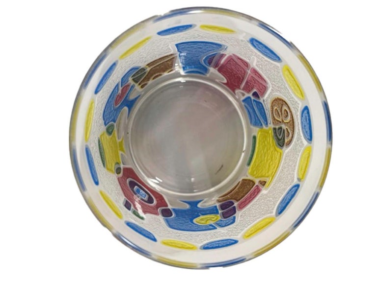 Mid-Century Rocks Glasses with Pebbled Design of Brightly Colored ...