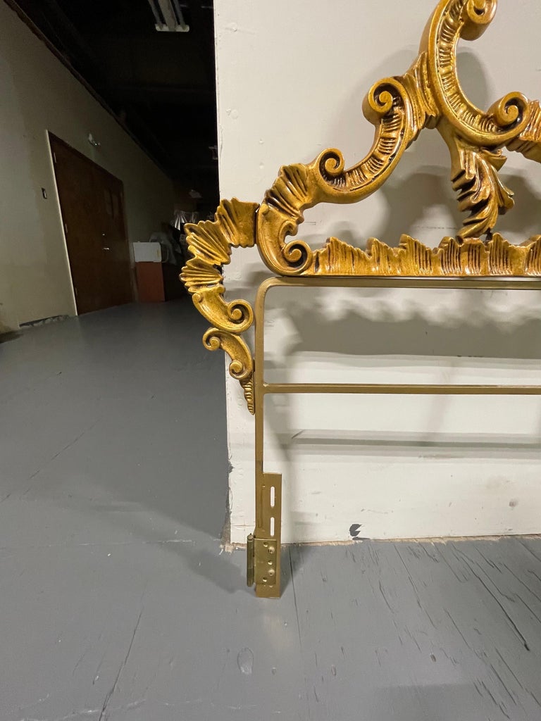 Mid Century Rococo Style Italian Gold Gilt Metal King Headboard For ...