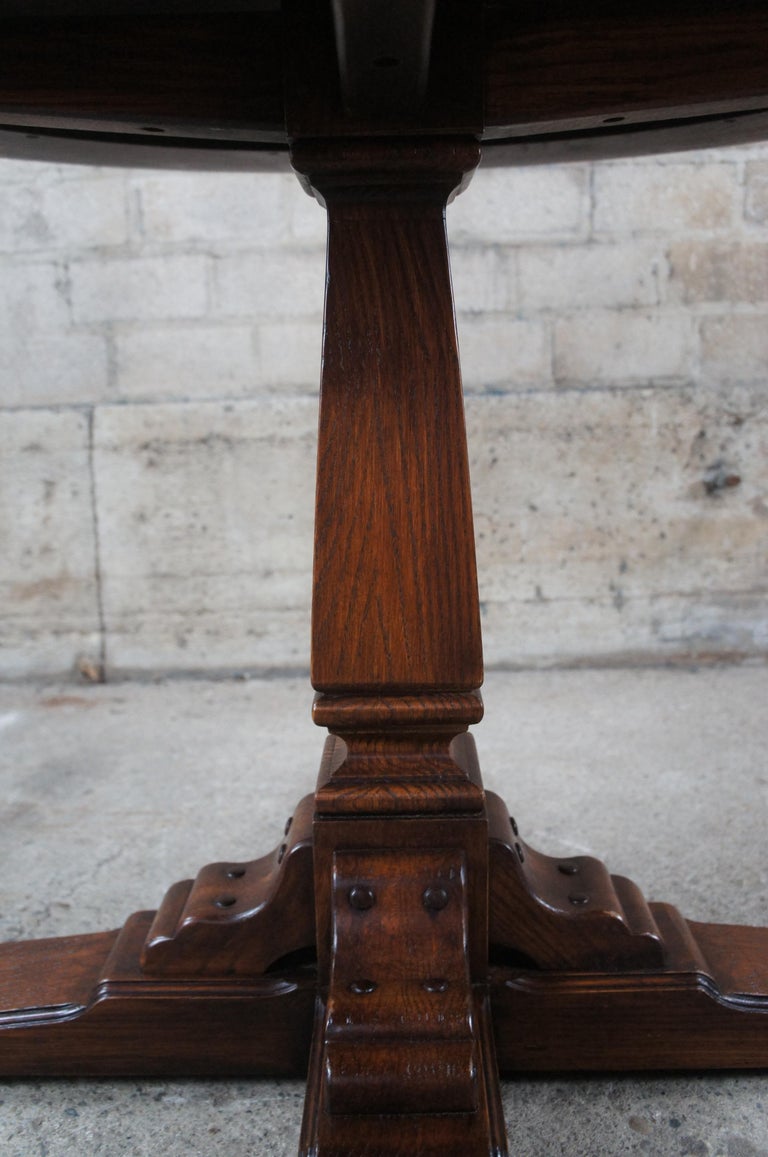 Midcentury Romweber Viking Oak Round Pedestal Dining Breakfast Game ...