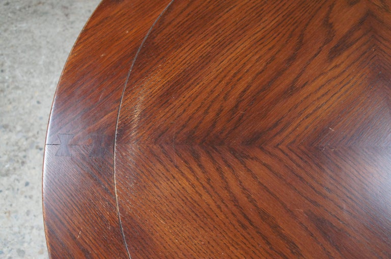 Midcentury Romweber Viking Oak Round Pedestal Dining Breakfast Game ...