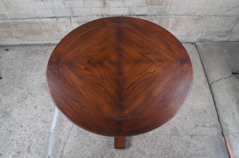 Midcentury Romweber Viking Oak Round Pedestal Dining Breakfast Game ...