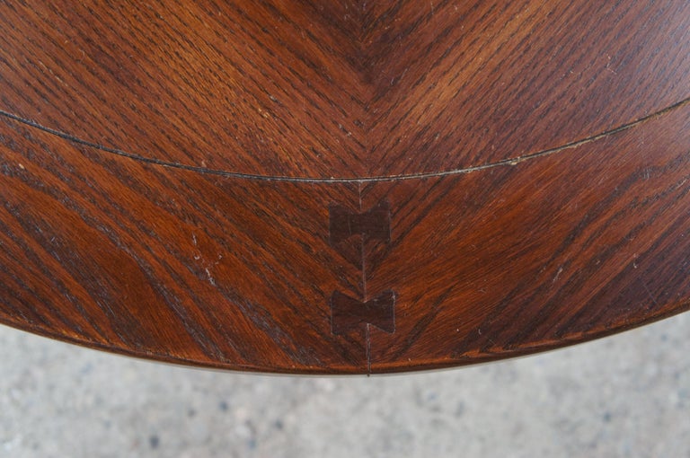 Midcentury Romweber Viking Oak Round Pedestal Dining Breakfast Game ...