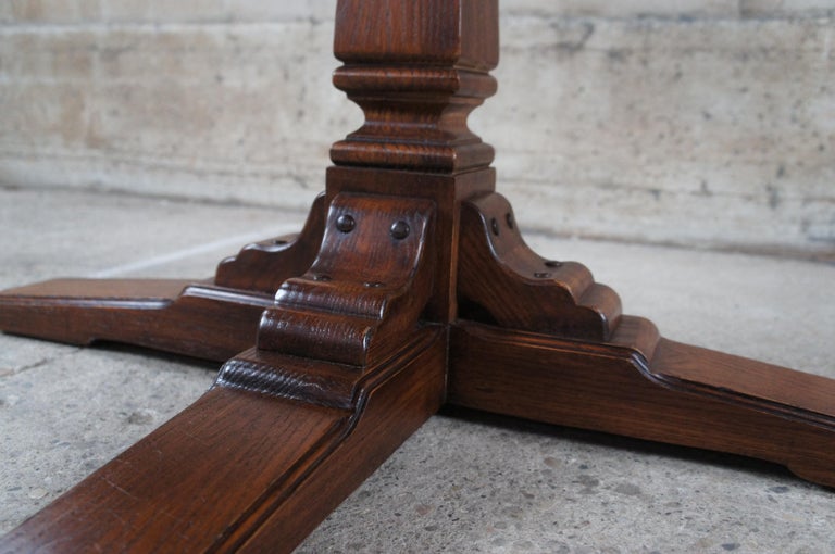 Midcentury Romweber Viking Oak Round Pedestal Dining Breakfast Game ...