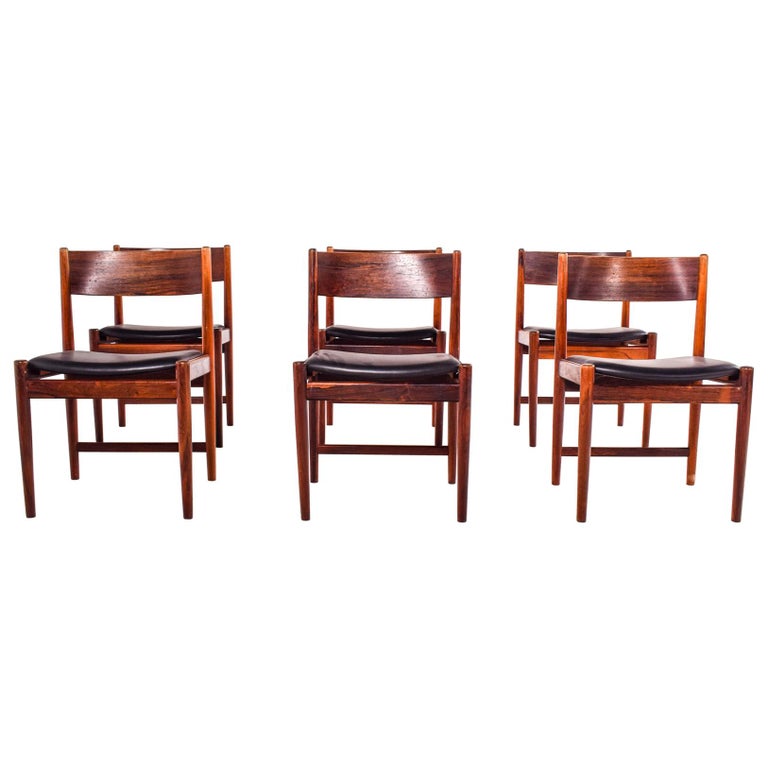 Mid Century Rosewood Dining Chairs by Arne Vodder for Sibast Furniture ...