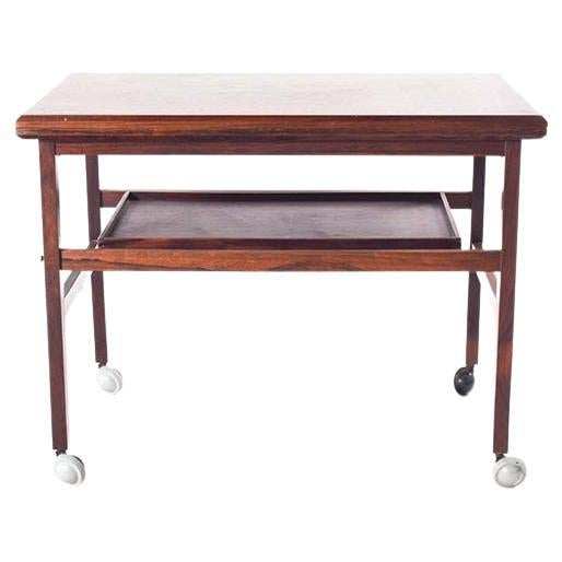 Mid Century Rosewood Flip-Top Tea Troley/Bar Cart Server For Sale at ...