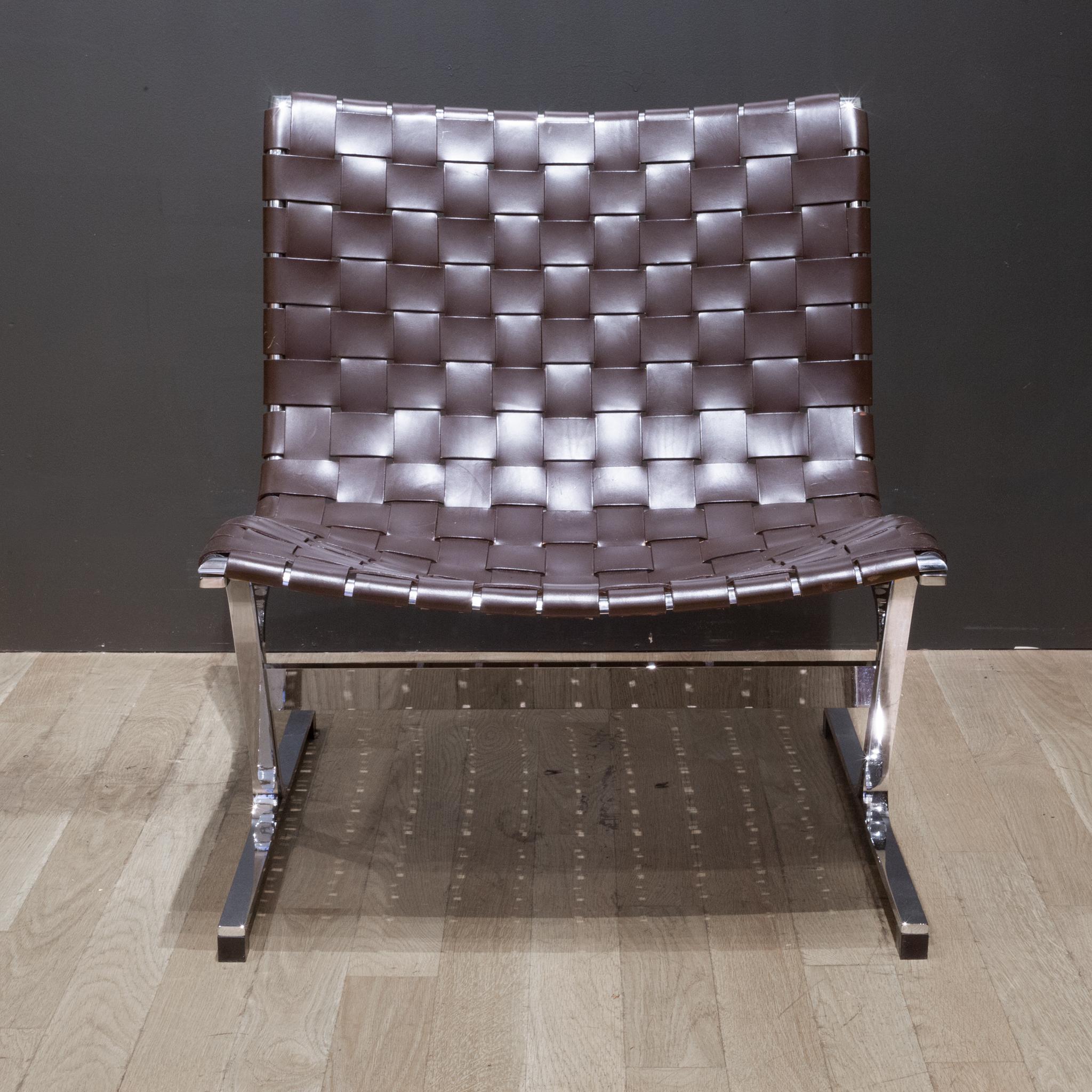 Mid-Century Ross Little for ICF de Padova Laur Leather Lounge Chair, c ...