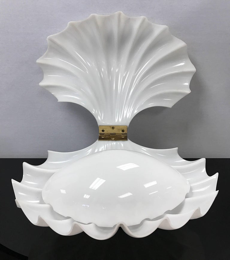 Midcentury Rougier Sculptural Scallop Clam Shell Table Lamp For Sale at ...