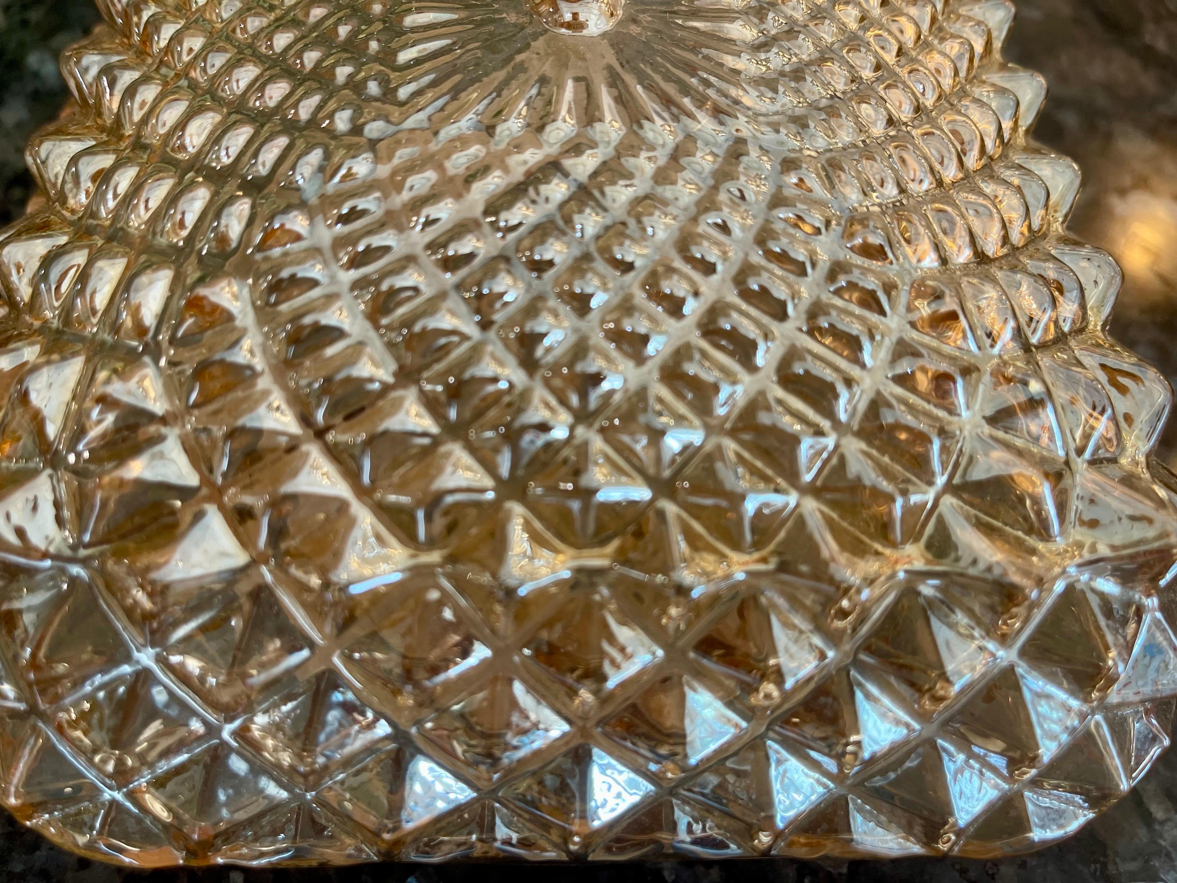 Mid-Century Round Clear cut Glass Sconces Flush Mounts , Germany 1960 ...
