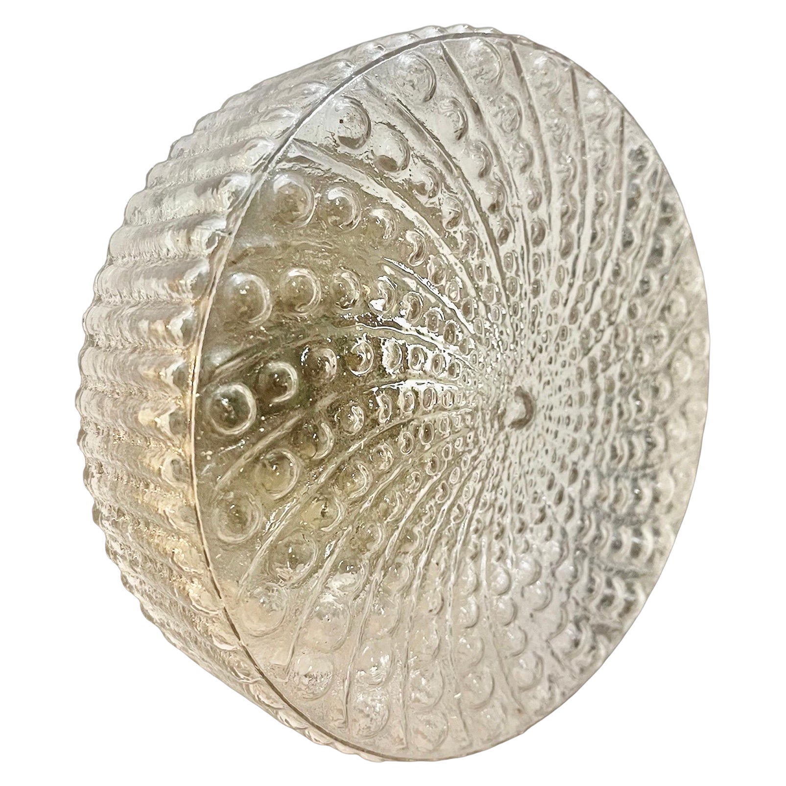 Mid-Century Round Clear cut Glass Sconces Flush Mounts , Germany 1960 ...