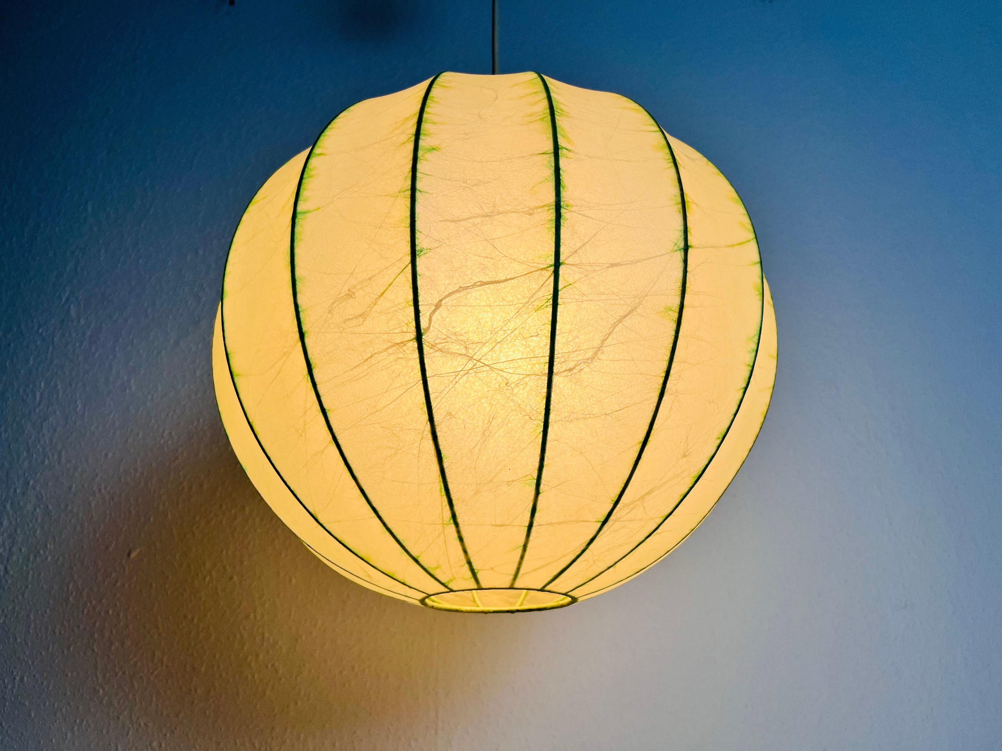 Mid-Century Round Cocoon Pendant Lamp, 1960s, Italy at 1stDibs