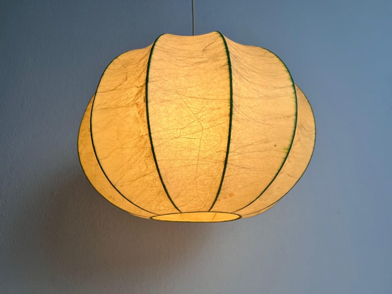 Mid-Century Round Cocoon Pendant Lamp, 1960s, Italy For Sale at 1stDibs