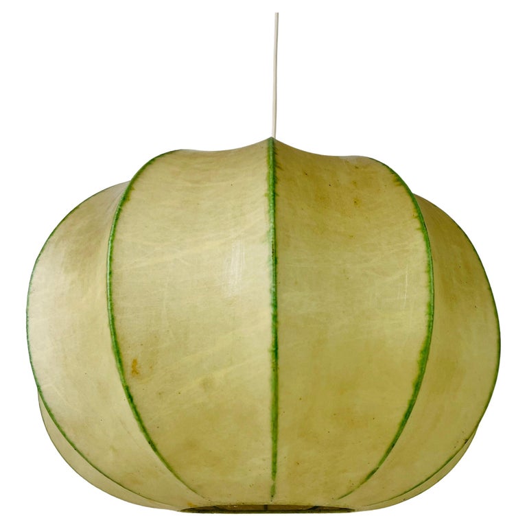 Mid-Century Round Cocoon Pendant Lamp, 1960s, Italy For Sale at 1stDibs