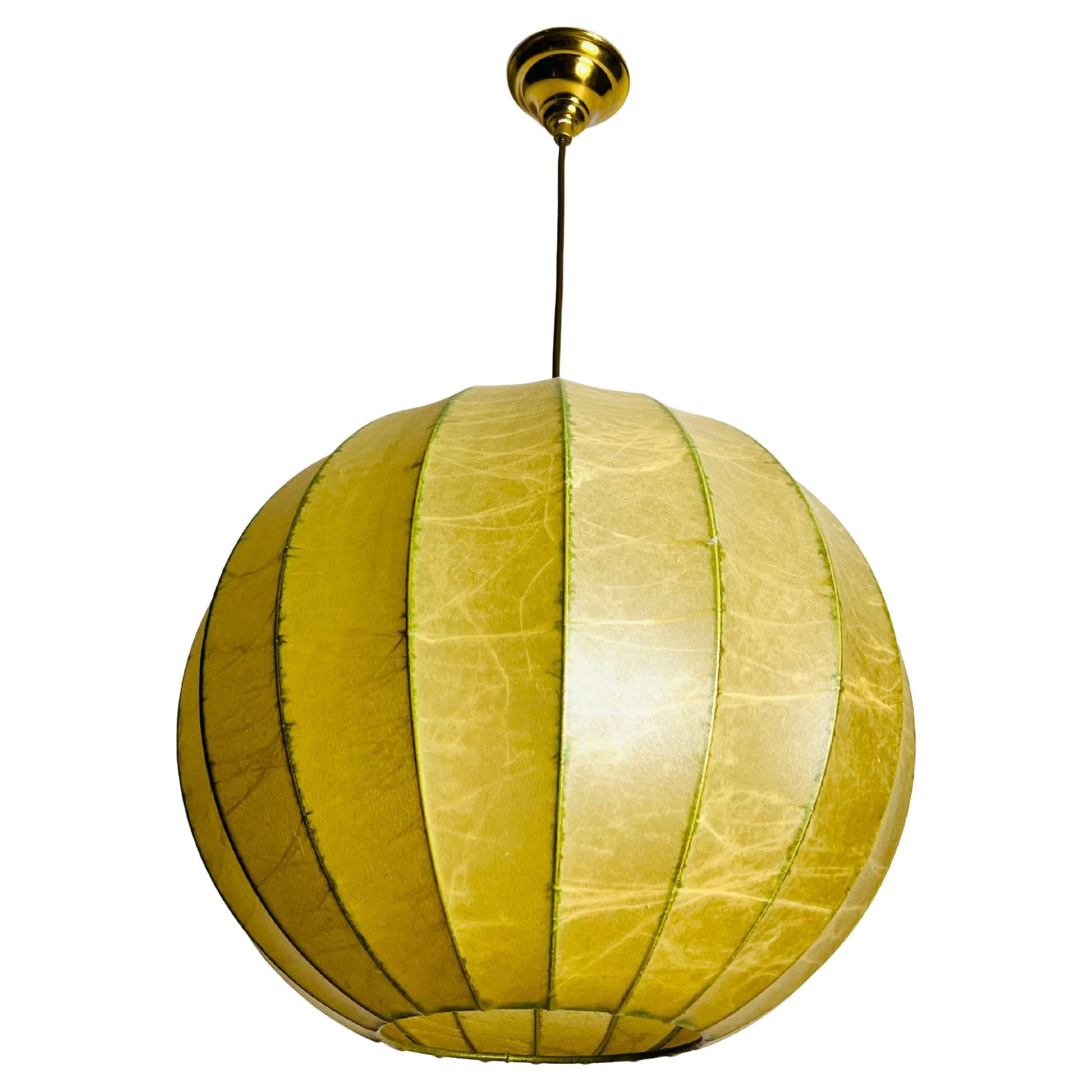 Mid-Century Round Cocoon Pendant Lamp, 1960s, Italy For Sale at 1stDibs