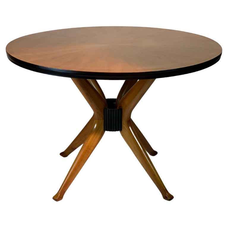 Mid Century Round Italian Dining Table of Centre Table Radial Patterned ...