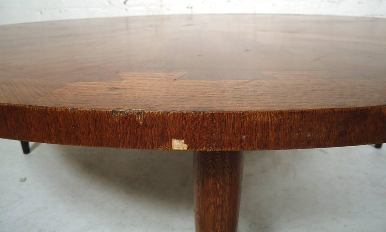 Midcentury Round Lane Coffee Table For Sale at 1stDibs | lane round ...