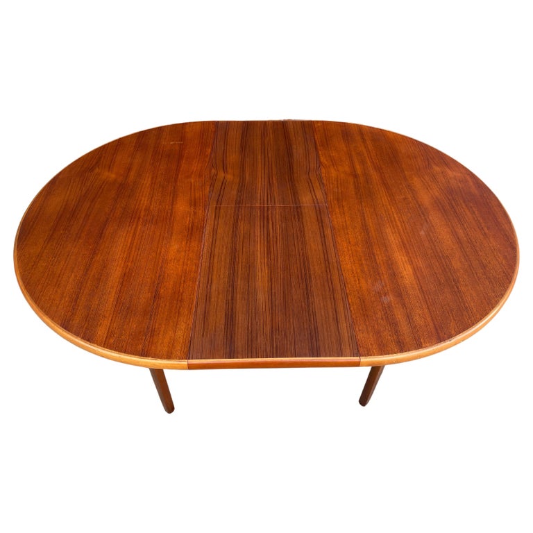Mid Century Round Teak Danish Modern Extension Dining Table Pop Up ...