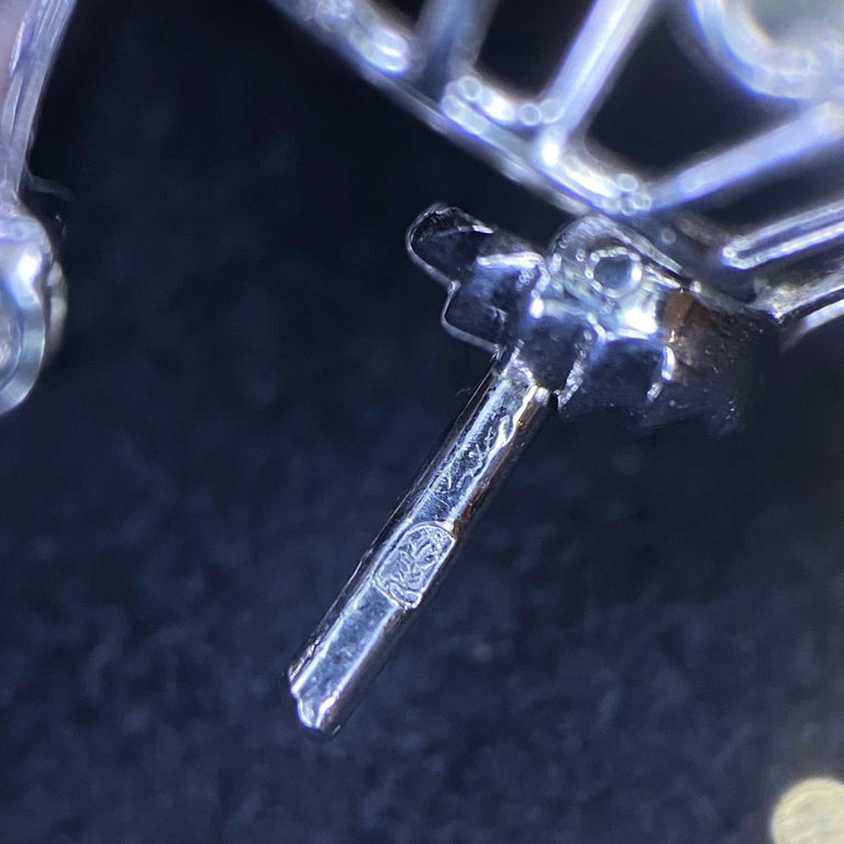 Mid-Century Ruby Diamond Trefoil Cluster Clip-On Earrings Platinum ...