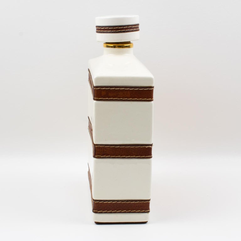 Mid-Century Rum Bacardi Ceramic Bottle with Red and Yellow Enamel at ...