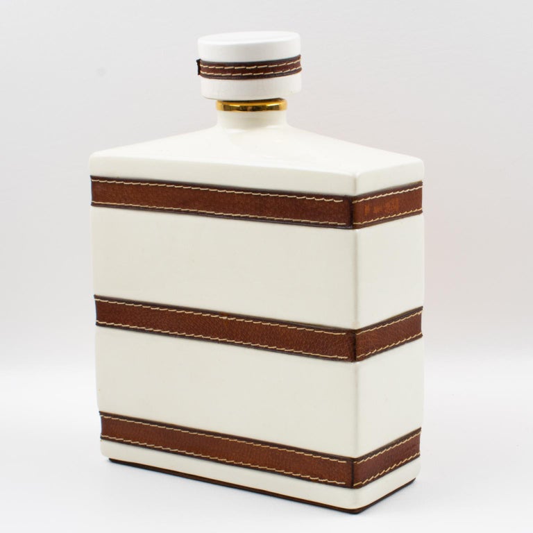 Mid-Century Rum Bacardi Ceramic Bottle with Red and Yellow Enamel at ...