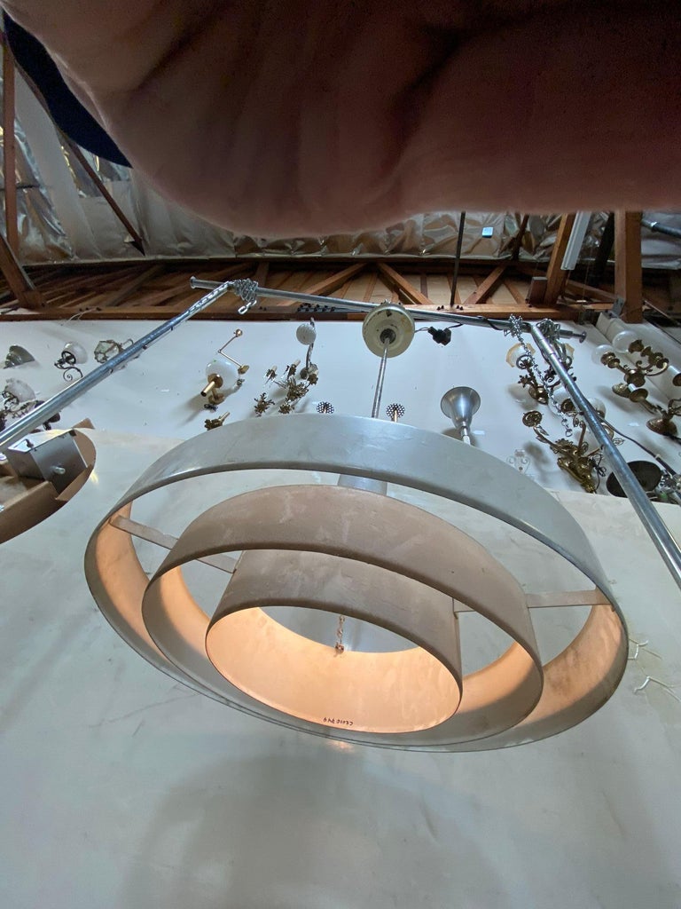 Midcentury "Saturn" Ceiling Steel 19" Pendant by Kurt Versen For Sale ...